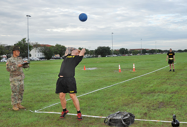 Overhead Power Ball Throw Calculator - Distance Standards & ACFT Scoring